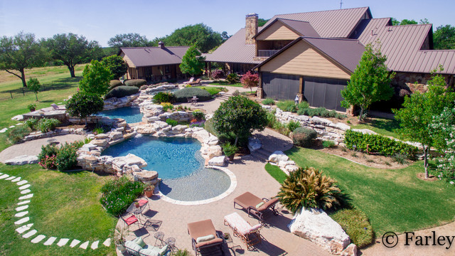 Natural Hill Country Multi Level Pools - Rustic - Pool - Dallas - by ...