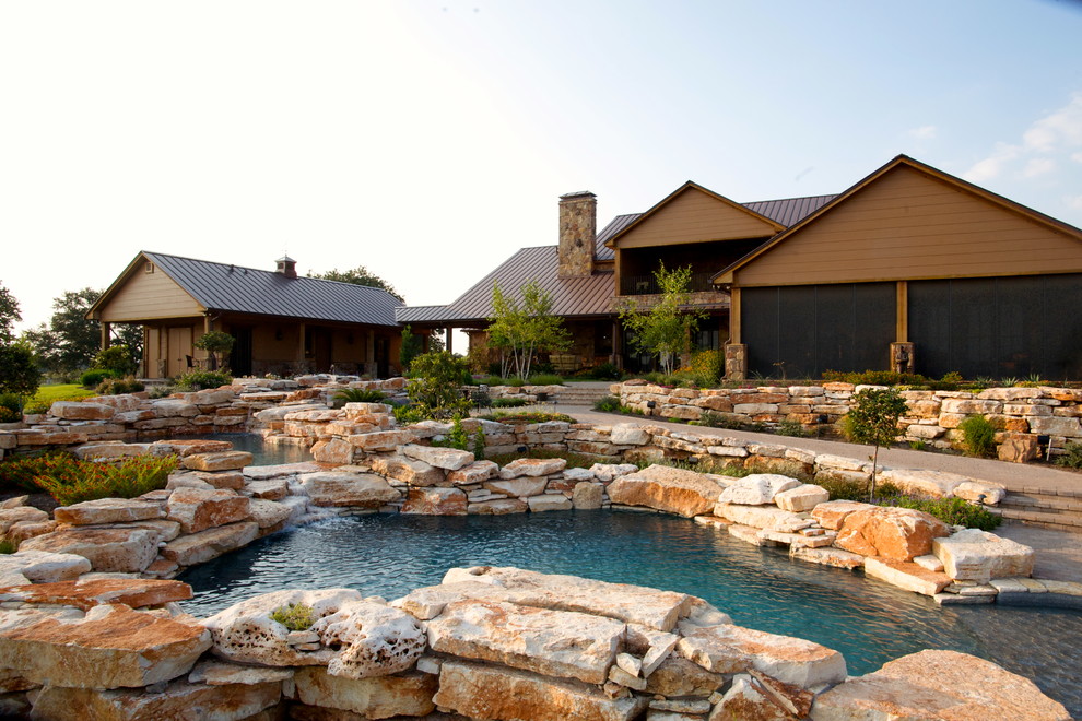 Natural Hill Country Multi Level Pools - Rustic - Pool - Dallas - by ...