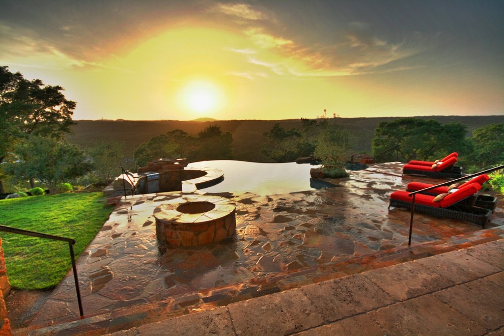 Natural Infinity Pool - Traditional - Patio - Austin - by Design ...