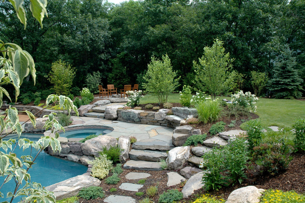 Natural lagoon pool - Traditional - Pool - New York - by Jardin Passion ...