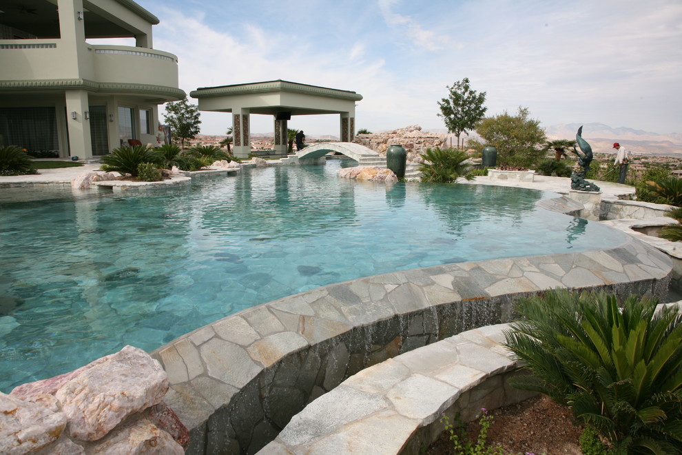 Natural Stone Oasis - Beach Style - Pool - Las Vegas - by Poolscapes ...