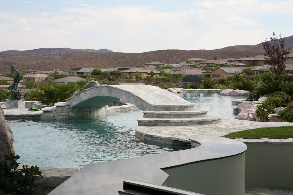 Natural Stone Oasis - Beach Style - Pool - Las Vegas - by Poolscapes ...