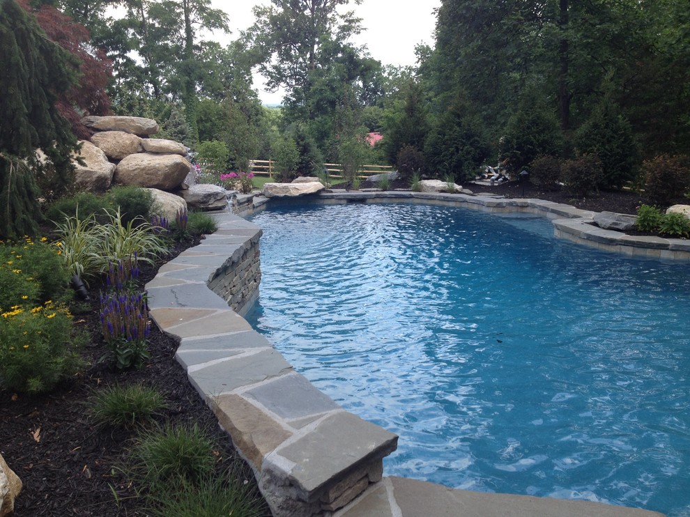 Natural Stone Waterfall - Traditional - Pool - New York - by Neave ...