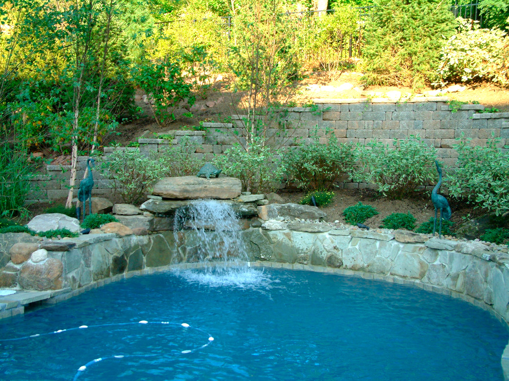 Natural Swimming Pool and Waterfall - Rustic - Pool - New York - by ...