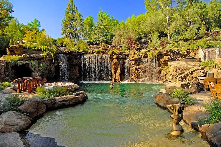 Naturalistic Pools with Grotto - Tropical - Pool - Los Angeles - by ...