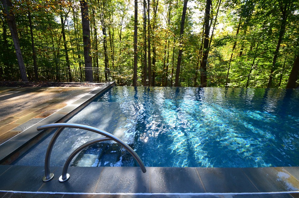 Negative Edge Pool Overlooking Woods - Modern - Pool - DC Metro - by ...