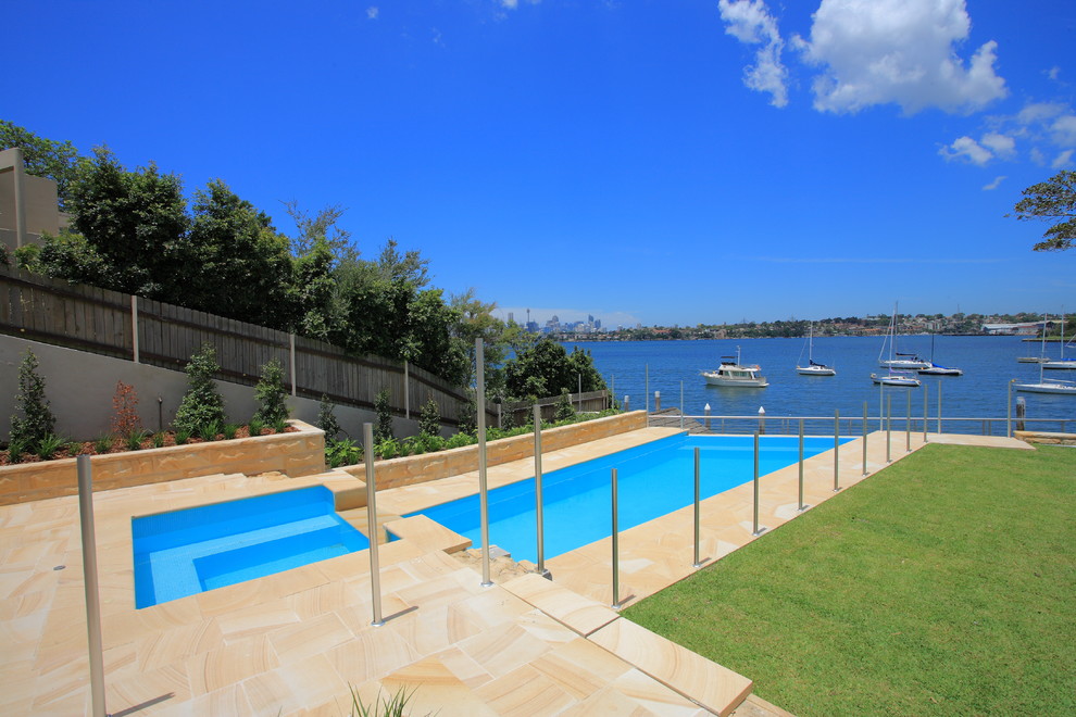 Neutral Bay Sandstone Pool Area - Contemporary - Pool - Sydney - by ...