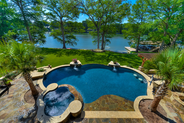New Braunfels Lakeside Pool - Méditerranéen - Piscine - Austin - par ...