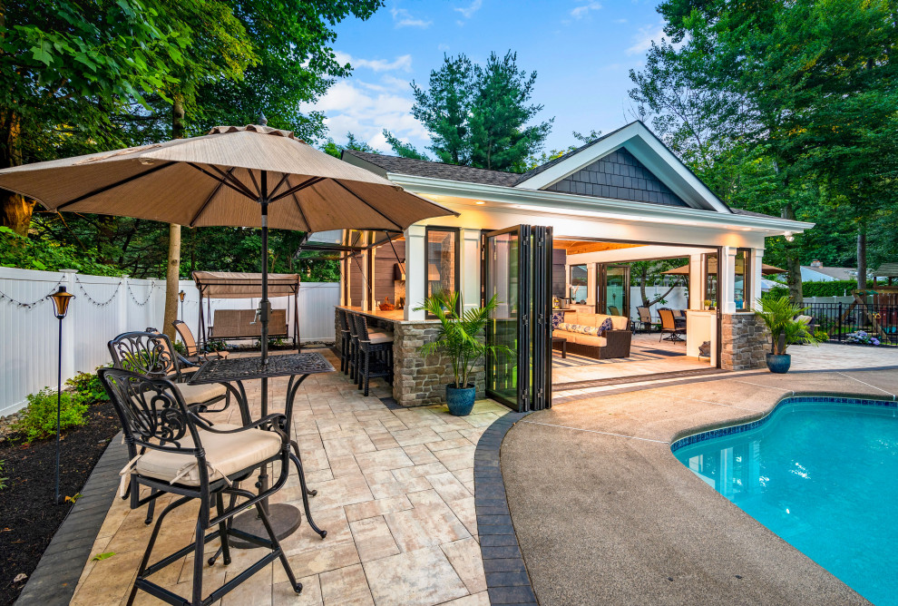 New City - New Pool House - Beach Style - Pool - New York - by ROAM ...