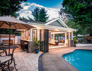 New City - New Pool House - Beach Style - Pool - New York - by ROAM ...