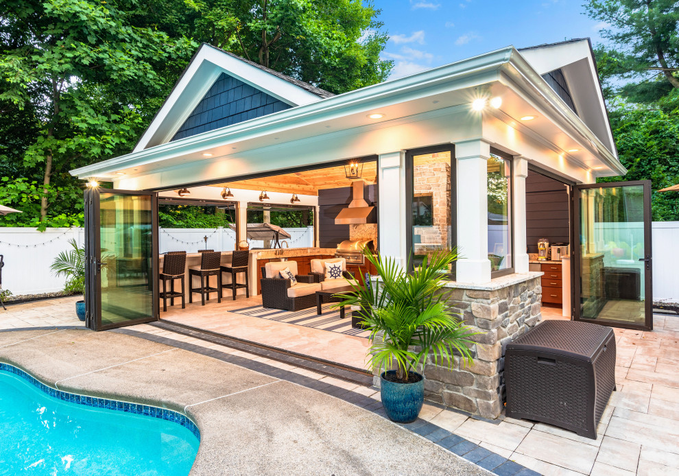 New City - New Pool House - Beach Style - Pool - New York - by ROAM ...