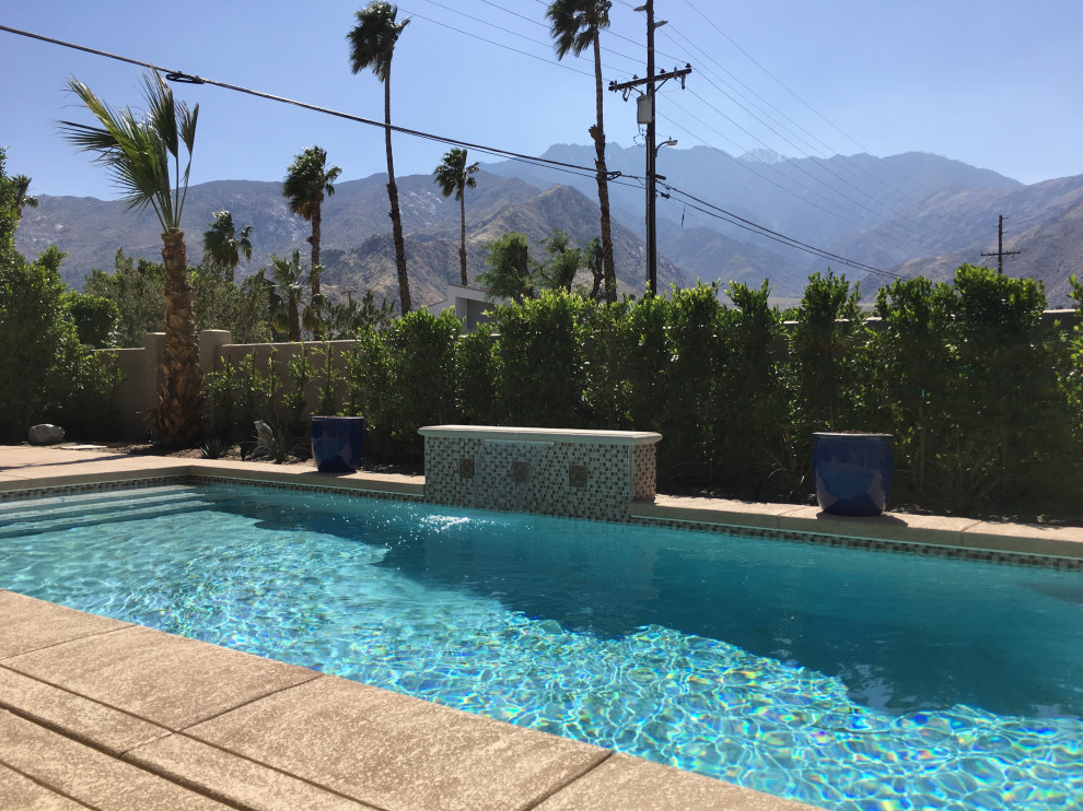 New Pool with water feature in Palm Springs - Contemporary - Pool ...