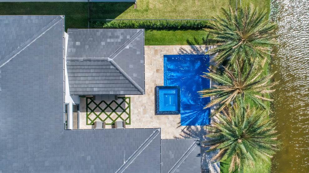 New Swimming Pool With Custom Spa, Deck Jets and Sun Shelf in Parkland ...