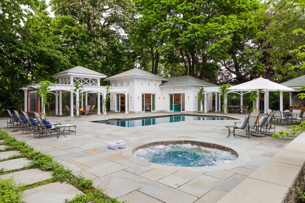 Newton Transitional Pool Landscape - Traditional - Pool - Boston - by ...