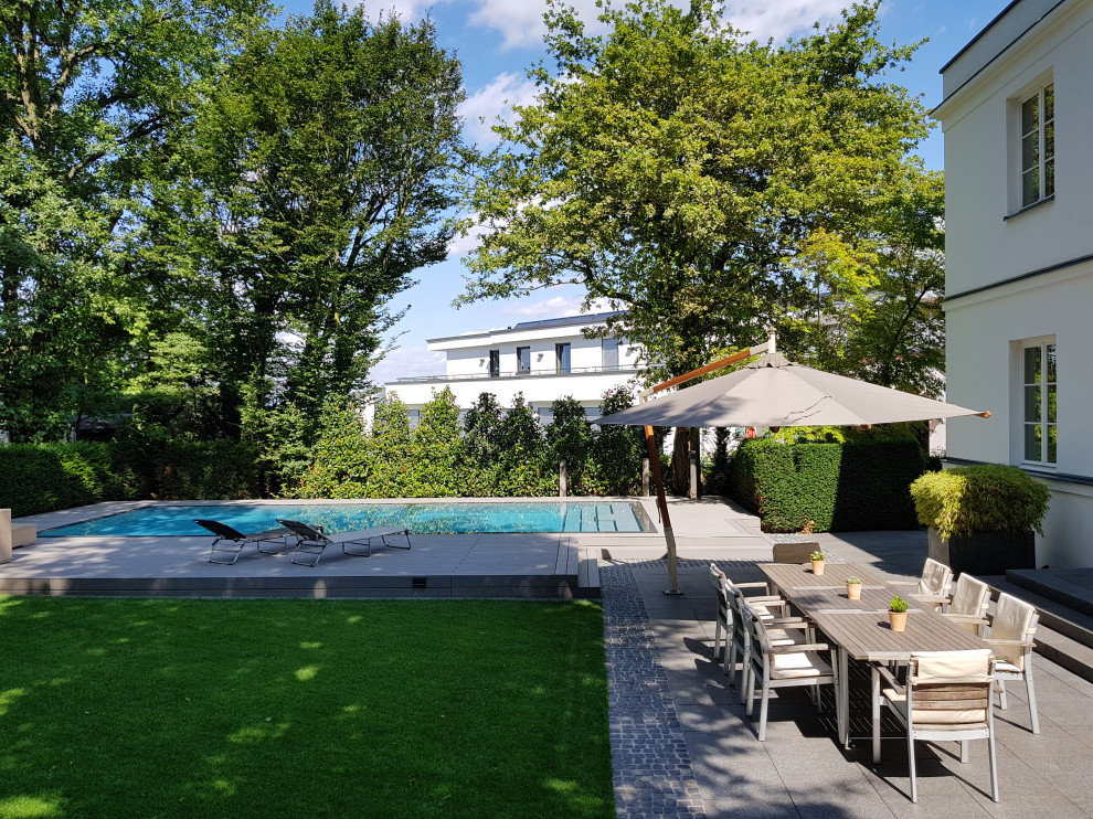 NIVEKO Polystone Überlaufbecken Advance 10,00 x 4,00 x 1,50 m in grau - Contemporary - Pool ...