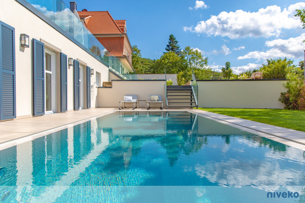 NIVEKO Polystone Überlaufbecken Modell Multi 8,63 x 3,00 x 1,50 m in grau - Farmhouse - Pool ...