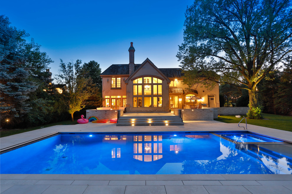 Oak Brook, IL Swimming Pool and Hot Tub Inside Pool - Traditional ...