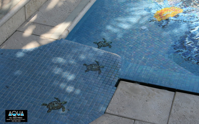 Oceanfront Pool with Custom Glass Tile Mosaic - Beach Style - Pool ...