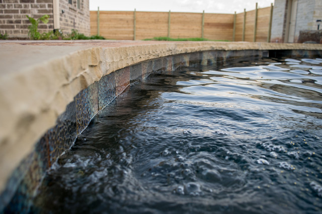 Oklahoma Flagstone Coping - Tropical - Pool - Dallas - by Allison ...
