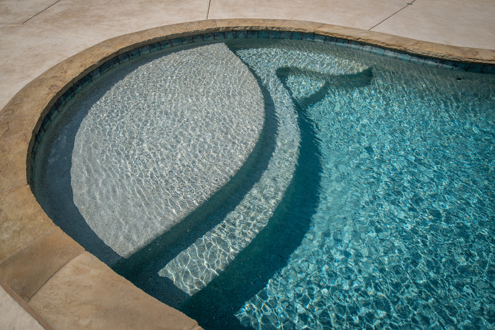 Oklahoma Flagstone Coping - Tropical - Swimming Pool & Hot Tub - Dallas ...