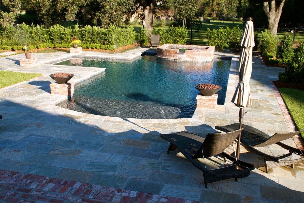 Old Saint Louis Brick Coping - Traditional - Pool - New Orleans - by ...