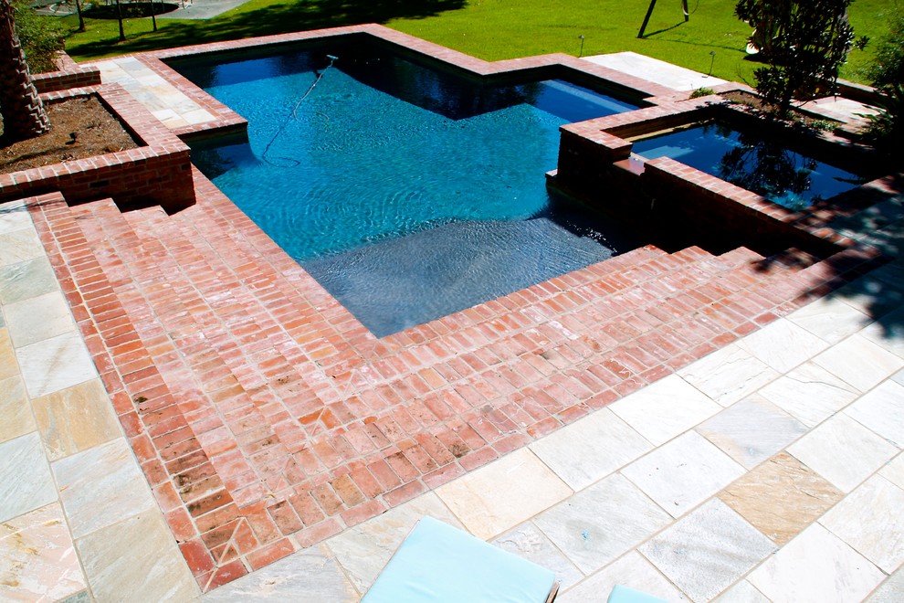 Old Saint Louis Brick Coping - Traditional - Pool - New Orleans - by ...
