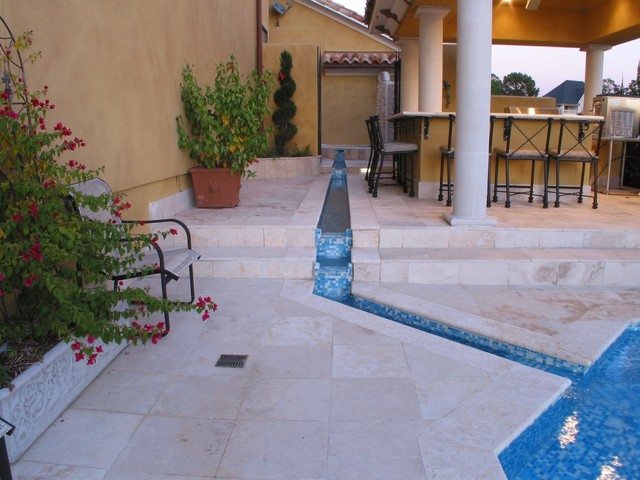 Our Work - Mediterranean - Patio - Houston - by Pool Side Tile / Marble ...