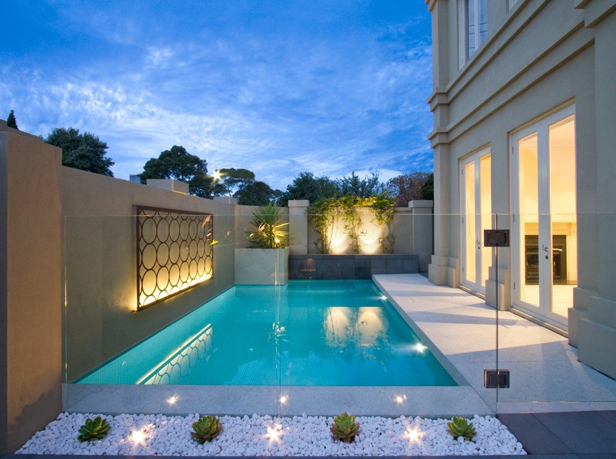 Outdoor living: By the pool with Entanglements laser cut metal art ...