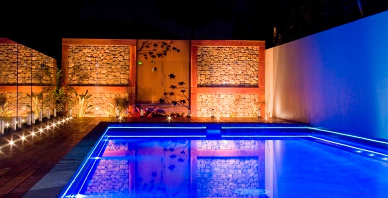 Outdoor living: By the pool with Entanglements laser cut metal art ...