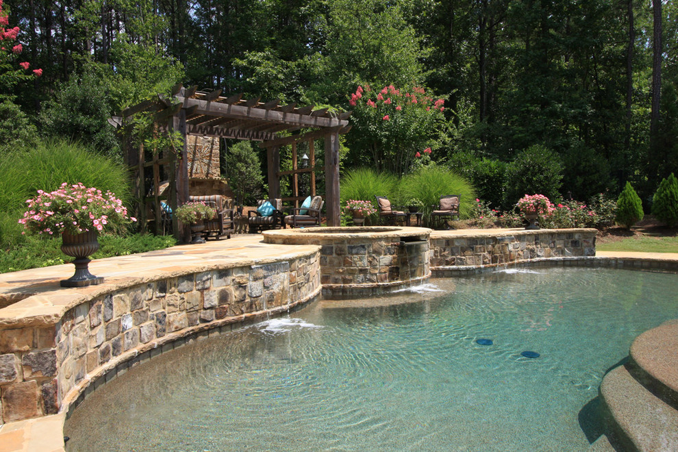 Outdoor Oasis - Pools, Spas, Fireplaces, Loggia, etc. - Rustic - Pool ...