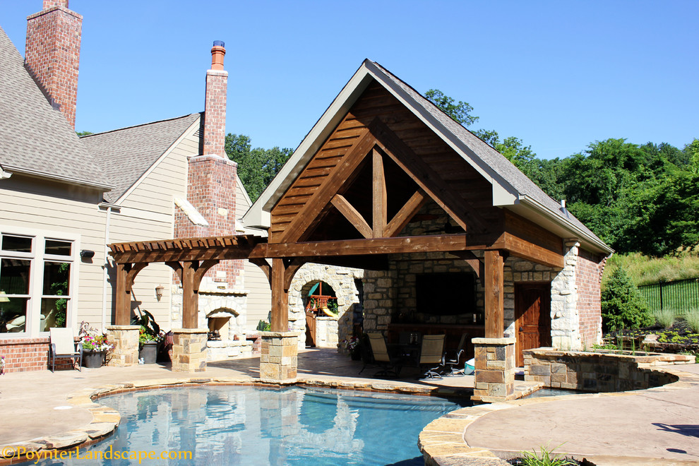Outdoor Pool, Pavilion, & Patio - Traditional - Pool - St Louis - by ...