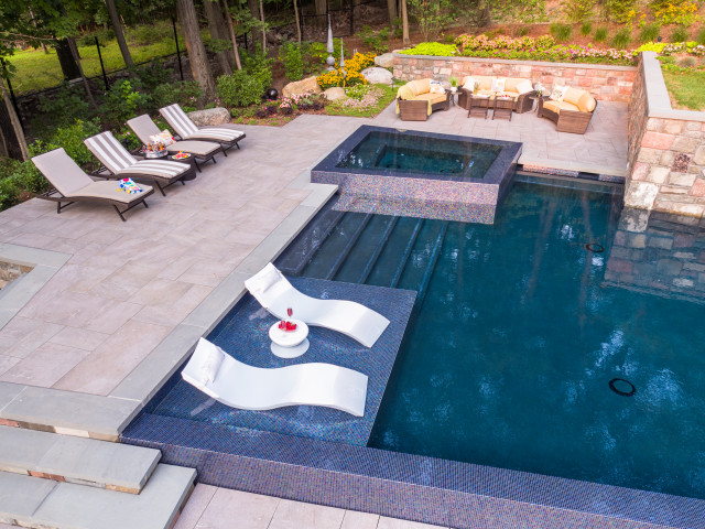 Outdoor Porcelain Tile Pool/Patio Design - Contemporary - Pool - New ...