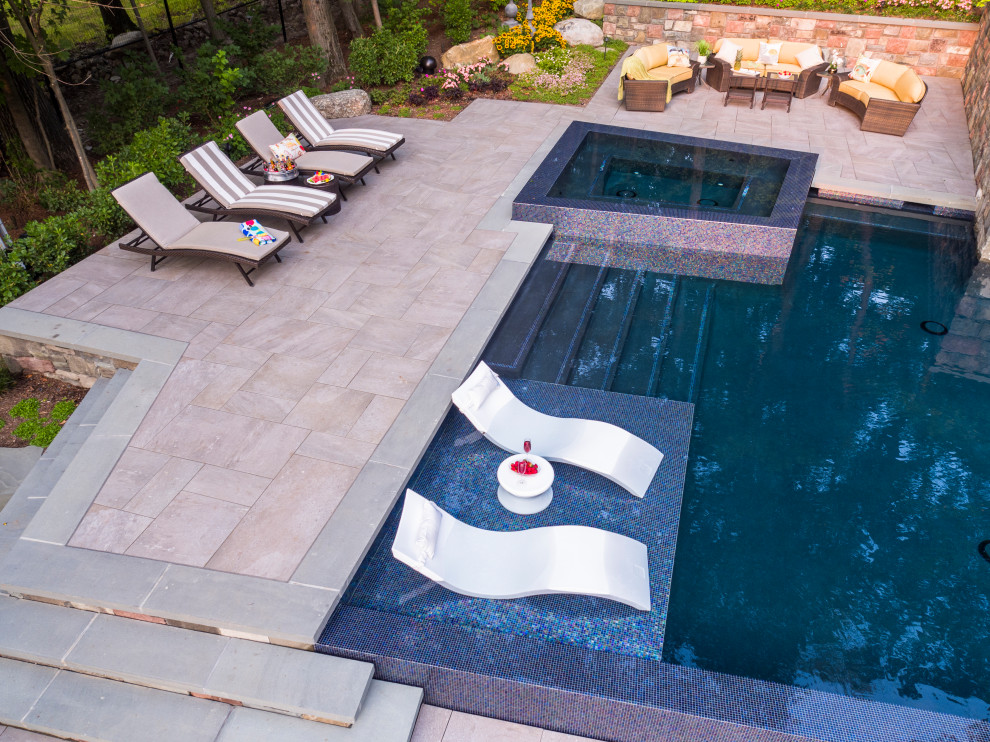 Outdoor Porcelain Tile Pool/Patio Design - Contemporary - Pool - New ...