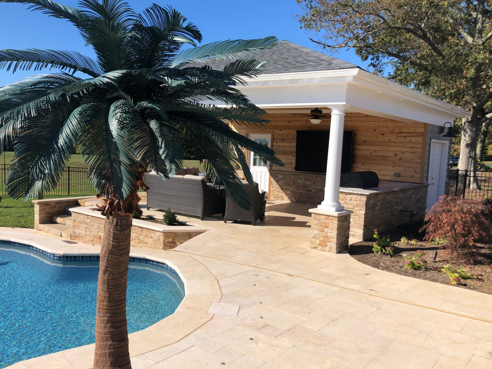 Outdoor Retreat with Large Pool House - Traditional - Pool - DC Metro ...