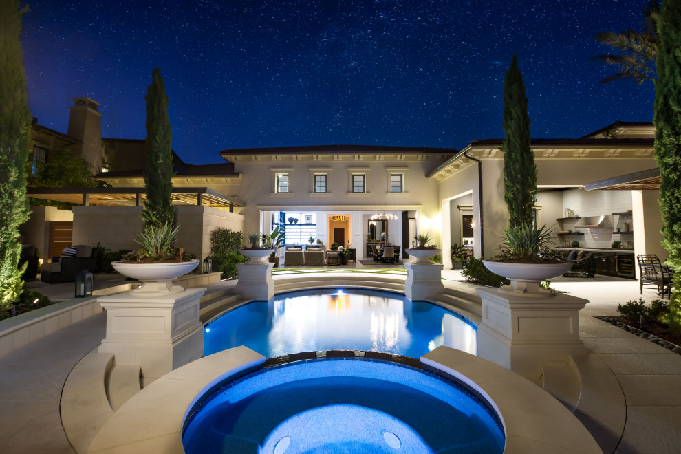 Oval Sunken Pool | Traditional Style - Traditional - Pool - Orange ...