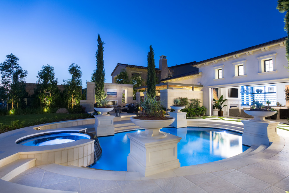 Oval Sunken Pool | Traditional Style - Traditional - Pool - Orange ...