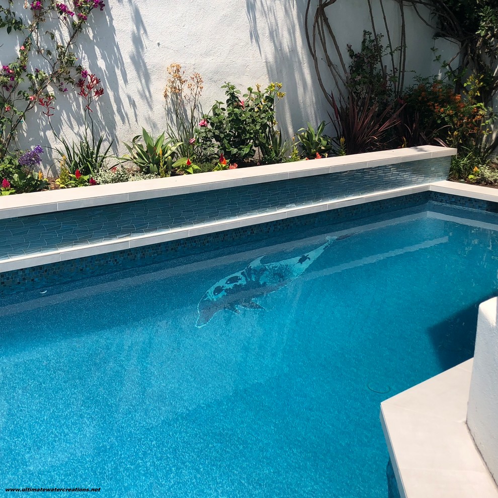 Pacific Palisades - Contemporary Rectangular Swimming Pool with Spa and ...