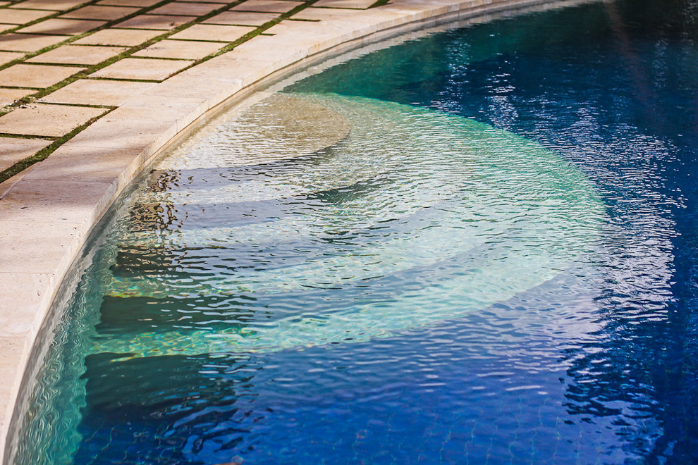 Palm Beach - Infinity Edge Pool Steps - Mediterranean - Pool - Miami ...