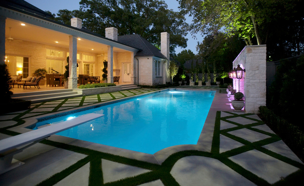 Parisian Inspired Landscape - Traditional - Pool - Dallas - by Matthew ...