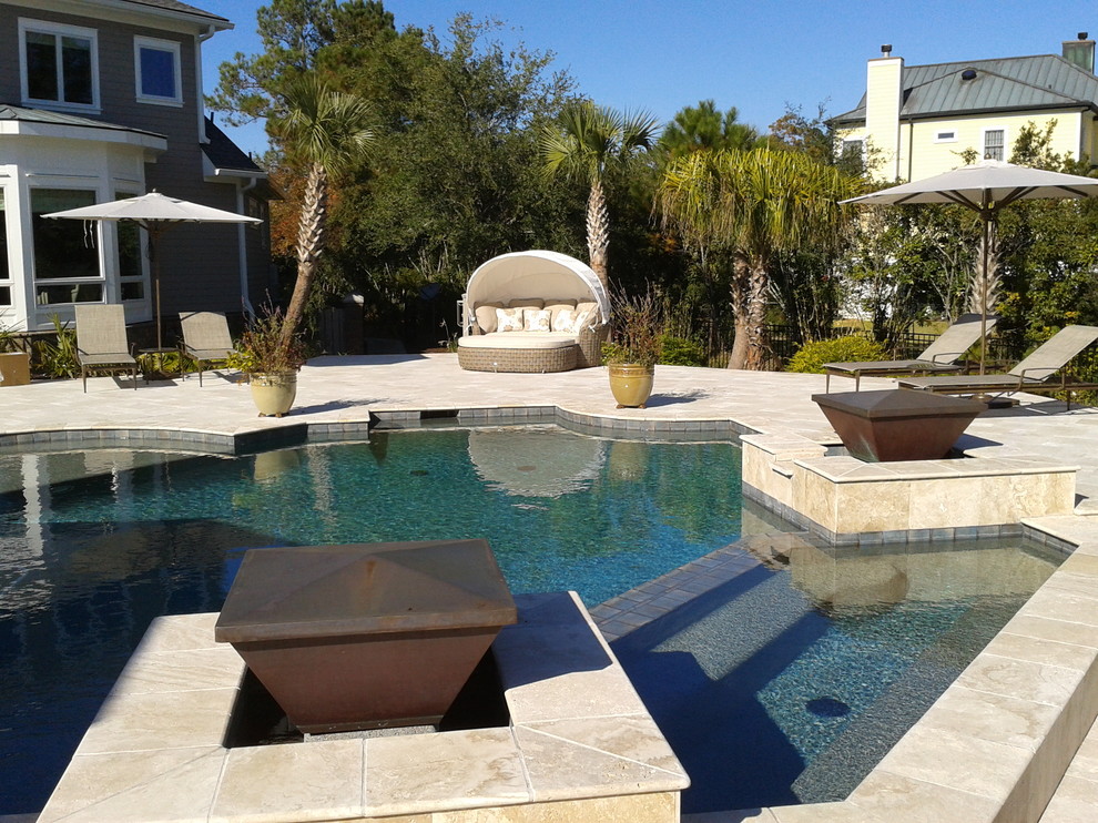 Patio Furniture around the Pool - Traditional - Pool - Charleston - by ...