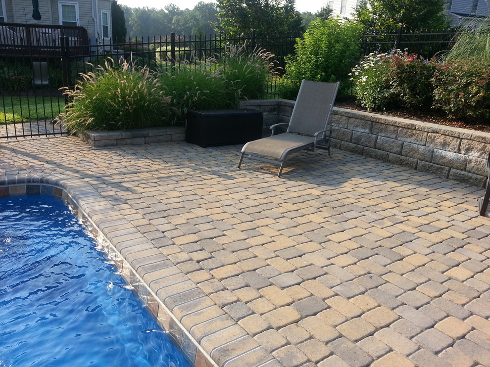 Paver Pool with Water Feature - Traditional - Pool - Richmond - by ...
