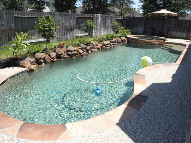 Pebble Tec - Beach Style - Pool - Houston - by Ocean Blue Pools | Houzz AU