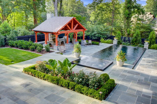 Perimeter Overflow Pool and Spa - Traditional - Pool - Atlanta - by ...