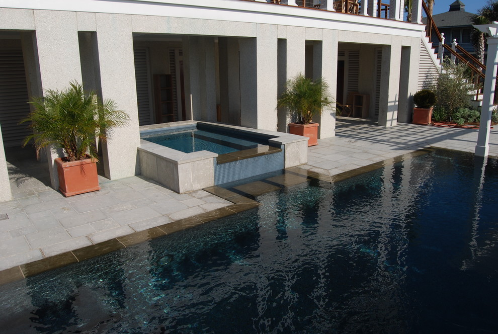 Perimeter Overflow Pool on Isle of Palms - Contemporary - Pool ...