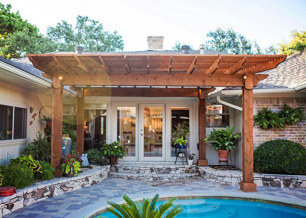 Plano Pool Cabana And Arbor Arts And Crafts Swimming Pool And Hot Tub