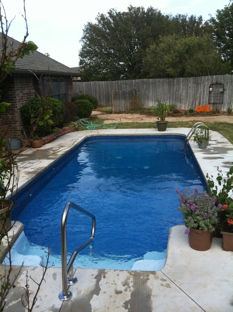 Polymer in-ground pool with vinyl liner - Traditional - Pool - Oklahoma ...