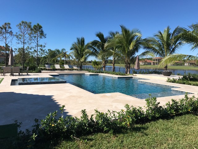 Pool 11- Travertine Pavers - Contemporáneo - Piscina - Miami - de RHR ...