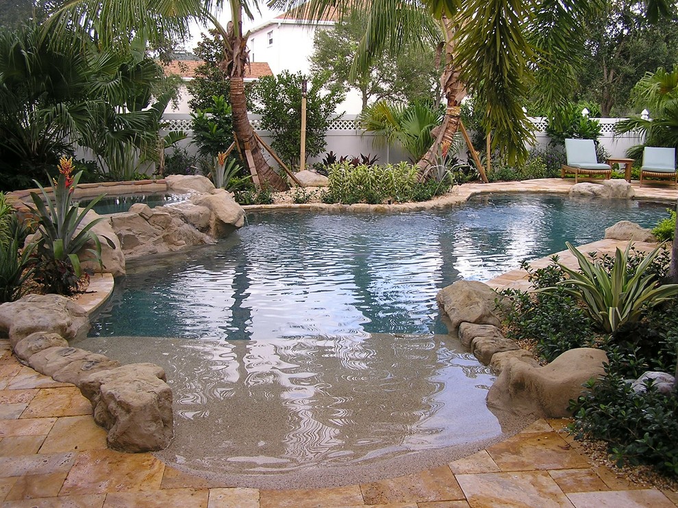 Pool 4 -freeform swimming pool - Tropical - Pool - Miami - by RHR Pools ...
