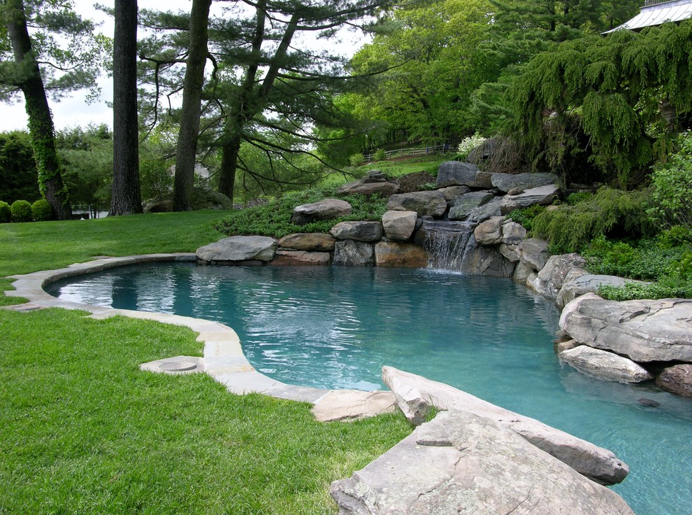 Pool & Boulders - Rustic - Pool - New York - by Bedford Stone & Masonry ...