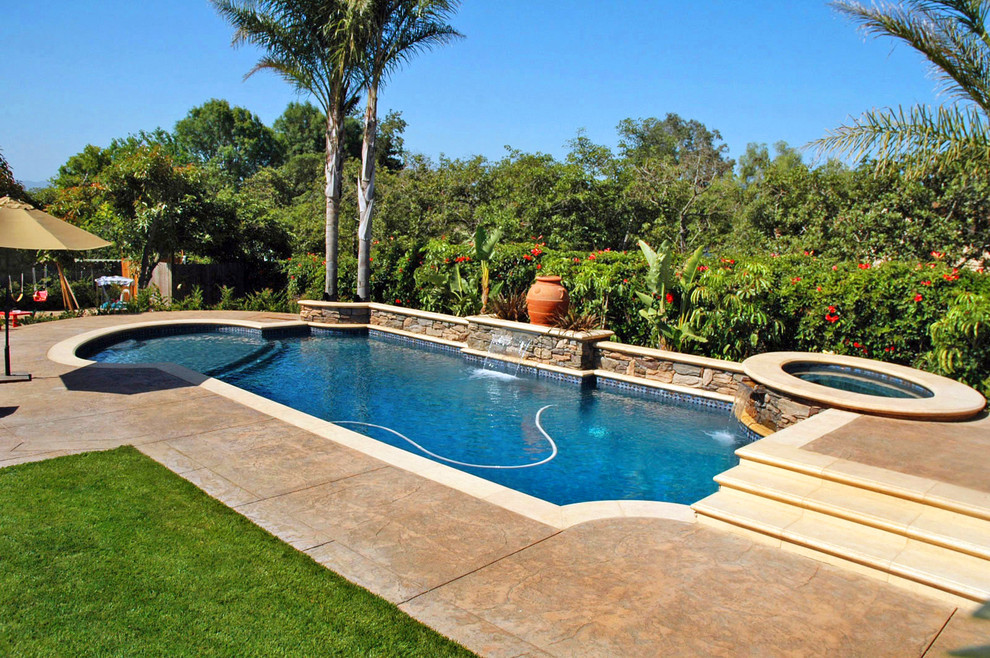 Pool and Spa with Baja Reef - Traditional - Pool - Los Angeles - by ...